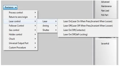 Tube Fiber laser cutting machine FSCUT3000 control system manual